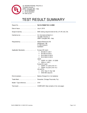 Fillable Online UL International Italia S.r.l. - CB Testing Laboratory ...
