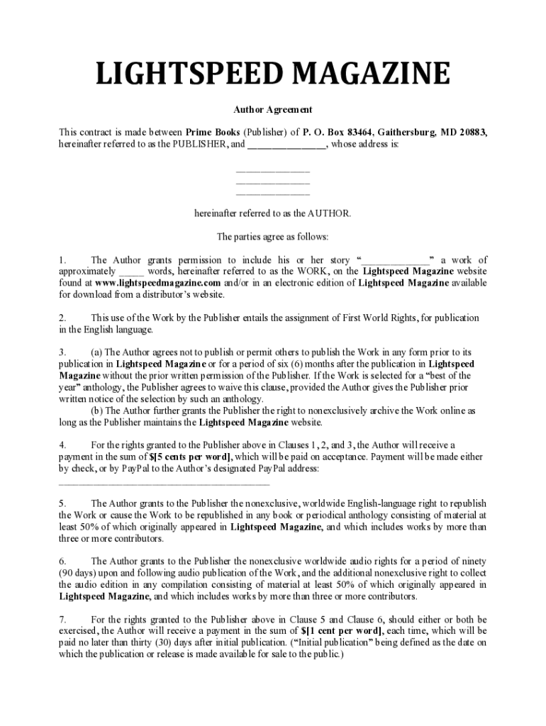 Fillable Online lightspeed original contract template Fax Email Print ...
