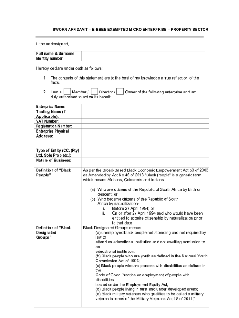 Fillable Online Determining the validity of a sworn affidavit for B ...