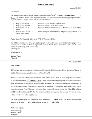 Fillable Online School Circulars - The Indian Public School Fax Email Print - pdfFiller