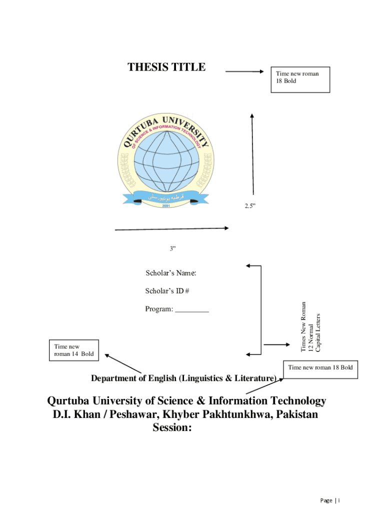 Fillable Online thesis title - Qurtuba University Fax Email Print ...