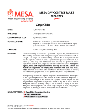 Fillable Online mesa ucop Cargo Glider Fax Email Print - pdfFiller