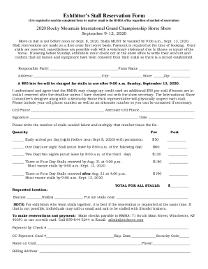 Fillable Online Exhibitor's Stall Reservation Form Fax Email Print ...
