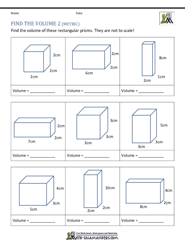 Fillable Online What is Volume in Math? Calculate Volume of Rectangular ...