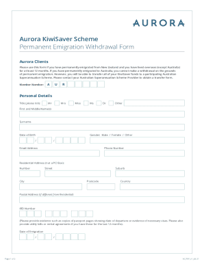 Fillable Online Permanent Emigration Withdrawal Form Fax Email Print ...