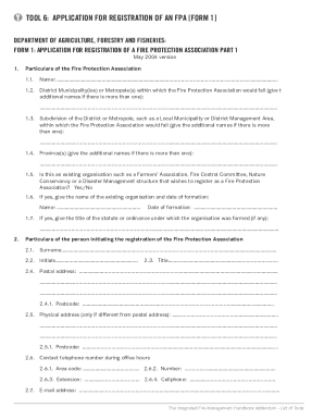 Fillable Online tool 6: application for registration of an fpa form ...