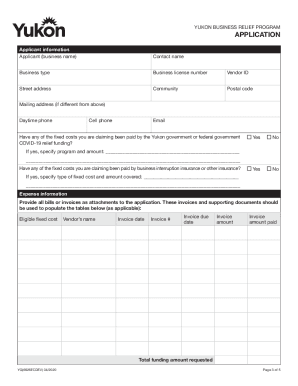 Fillable Online Yukon Government rolls out new supports for businesses ... Fax Email Print ...