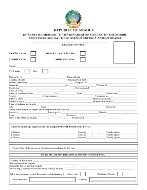 Fillable Online Where to apply for a visa or residence permit Fax Email ...