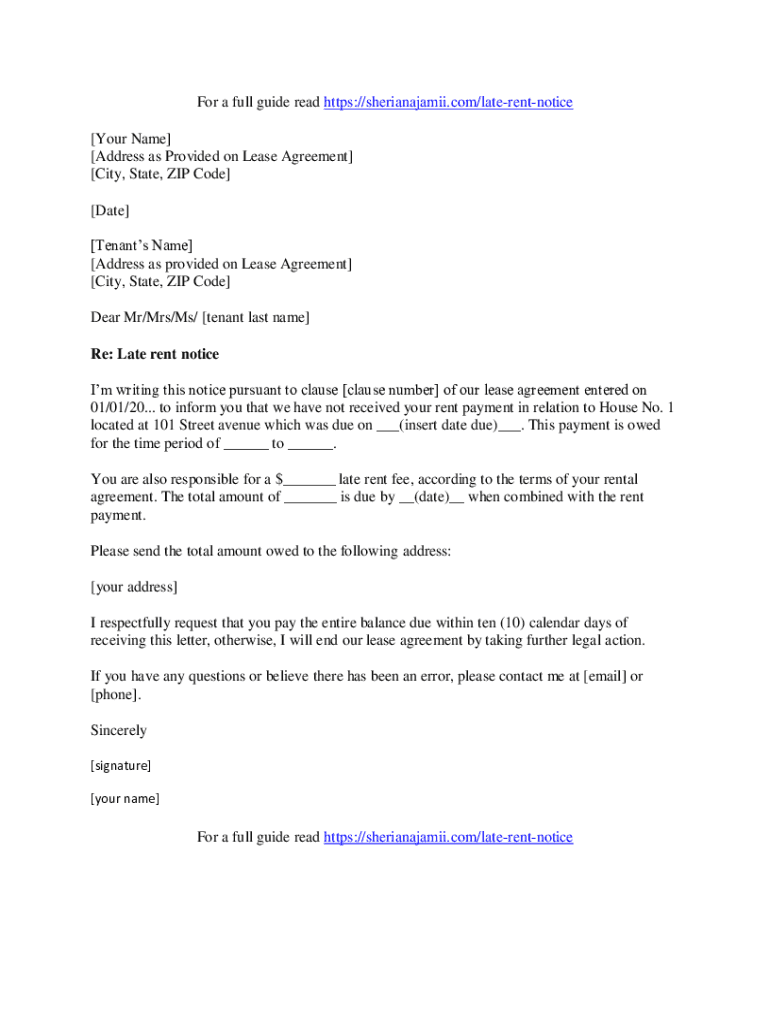 Fillable Online Sample Letter Landlord To Tenant Notice To Vacate 2023 (3 ... Fax Email Print ...