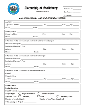 Fillable Online APPLICATION FOR DEVELOPMENT FORM - City of Bayonne Fax ...