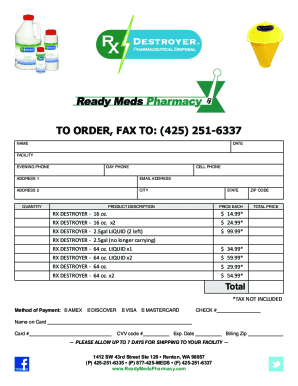 Fillable Online Rx Destroyer: Pharmaceutical Waste Disposal Fax Email ...
