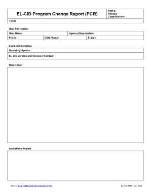 Fillable Online EL-CID PCR Form Printable.doc Fax Email Print - pdfFiller
