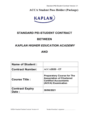 Fillable Online ACCA Student Pass Holder (Package) Fax Email Print ...