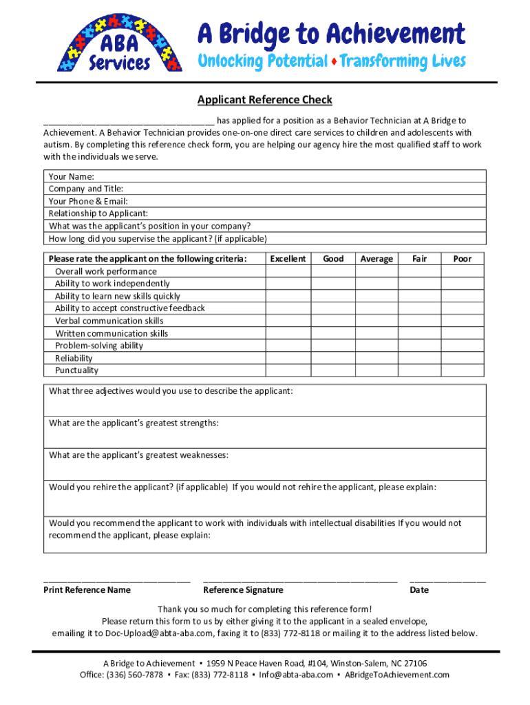 Fillable Online A Bridge to Achievement, LLC Careers and Employment Fax Email Print - pdfFiller