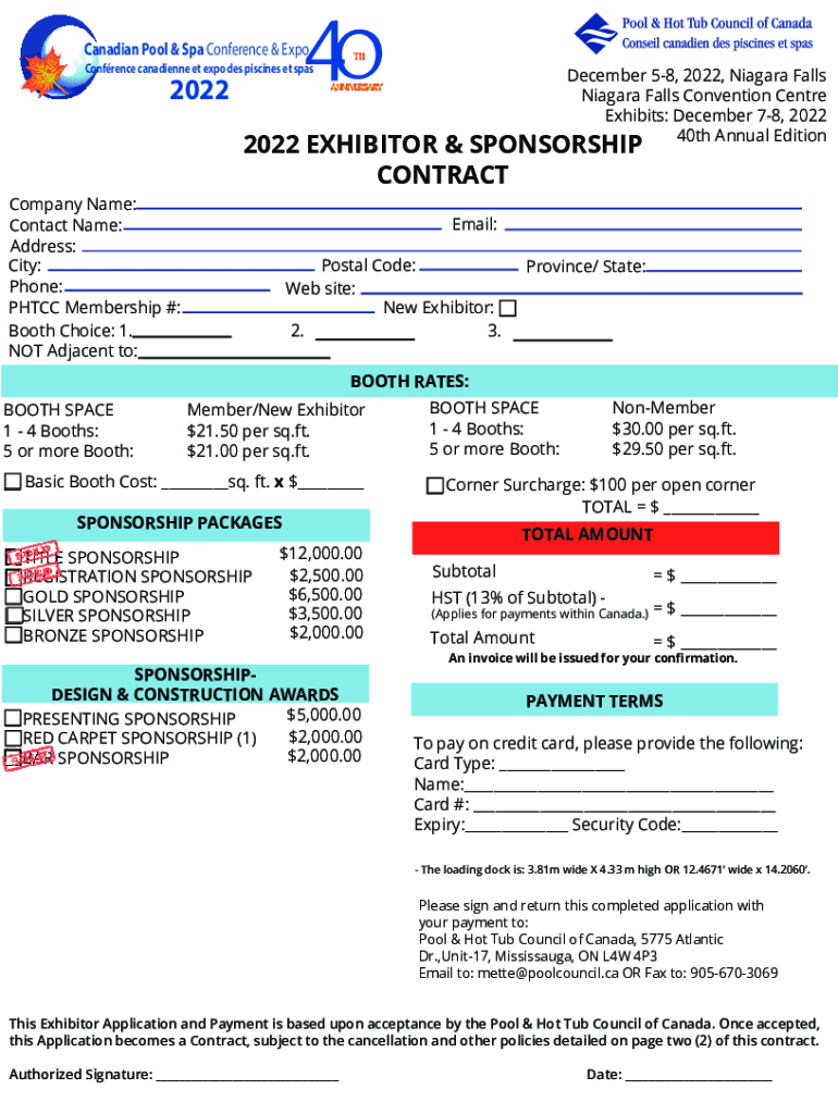 Fillable Online Exhibitor Contract - with no deposit or show guide- AS.ai Fax Email Print ...
