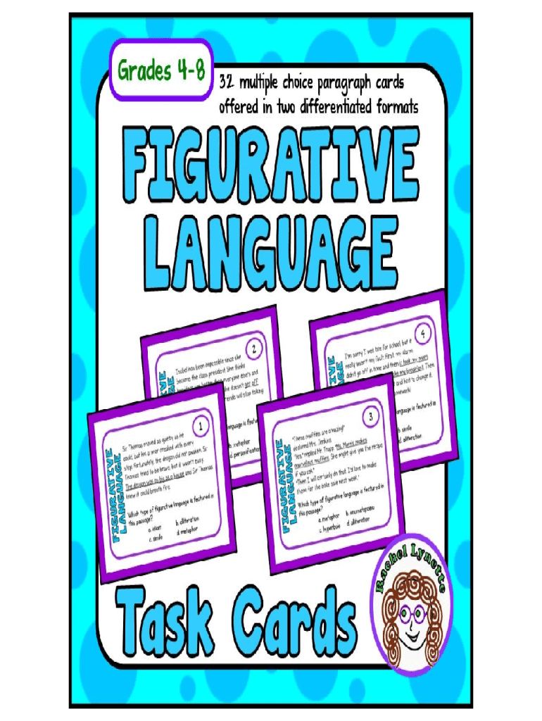 Fillable Online Figurative Language In Famous Fiction Task Cards Answer ...