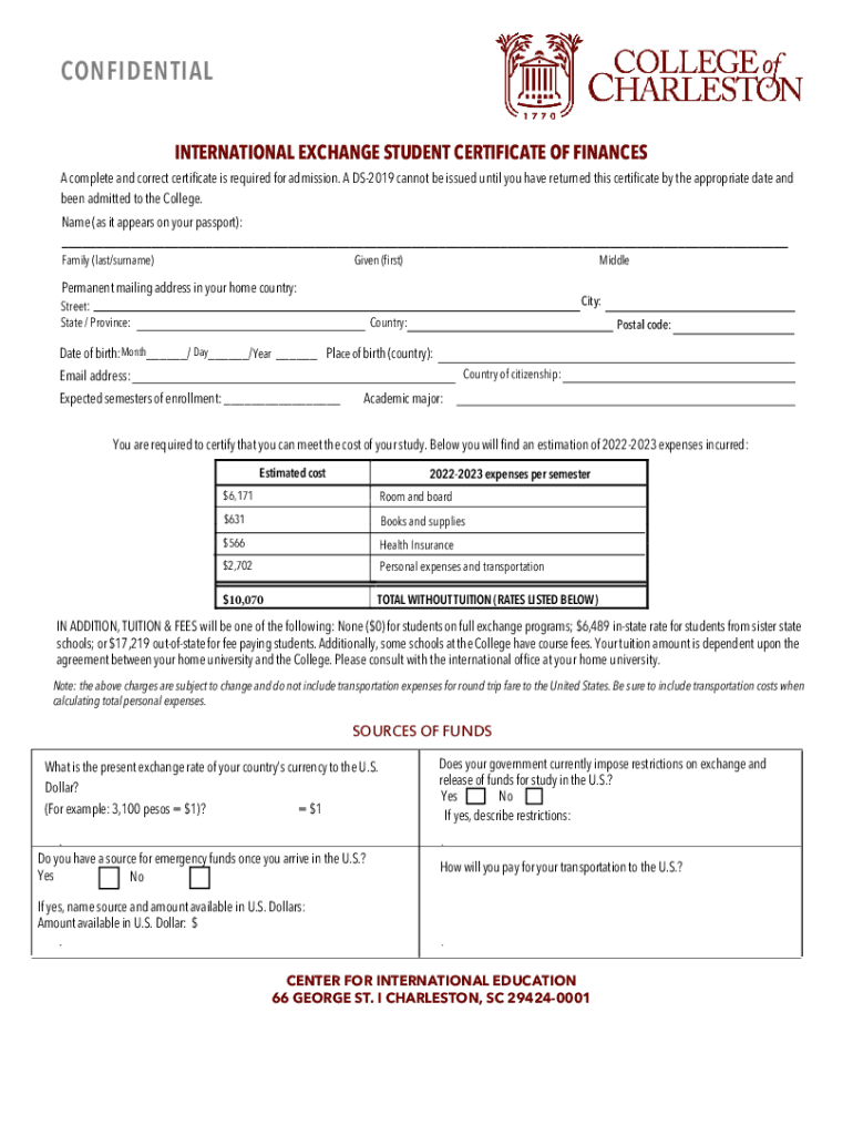 Fillable Online international cofc Fillable Online international cofc How to Complete a Pending ...