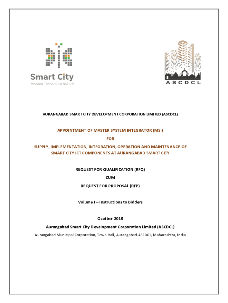 Fillable Online APPOINTMENT OF MASTER SYSTEM INTEGRATOR (MSI) FOR ...