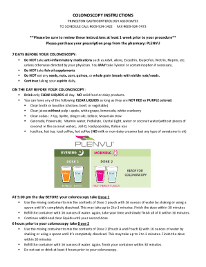 Fillable Online Preparation for a Colonoscopy: Here's What You Need to ...