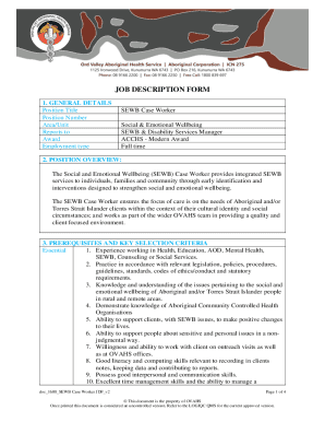 Fillable Online POSITION DESCRIPTION FORM DBM-CSC Form No. 1 - COA Fax ...