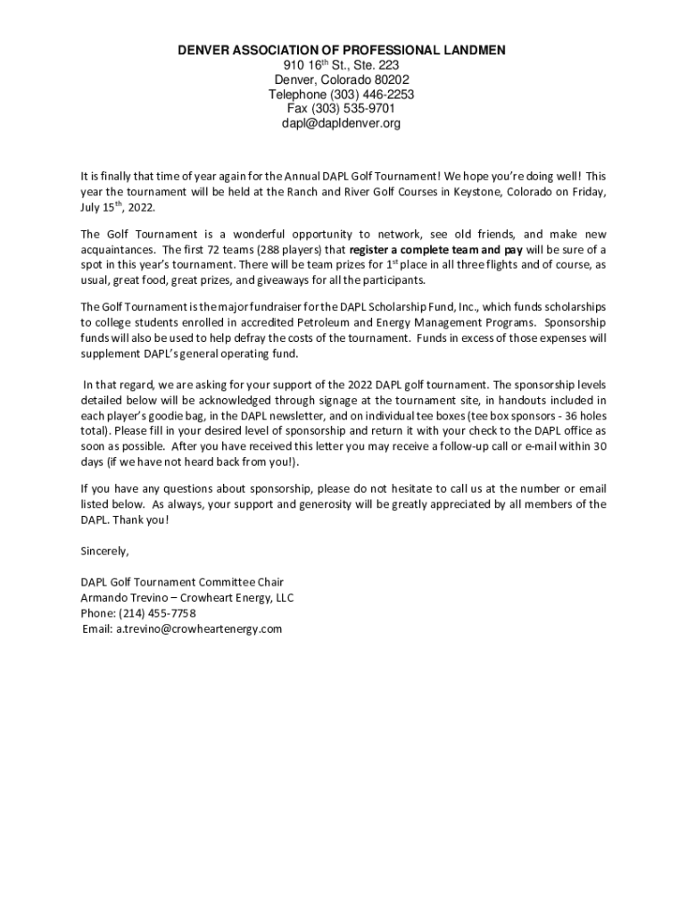 Fillable Online Denver Association of Professional Landmen - Home Page ...