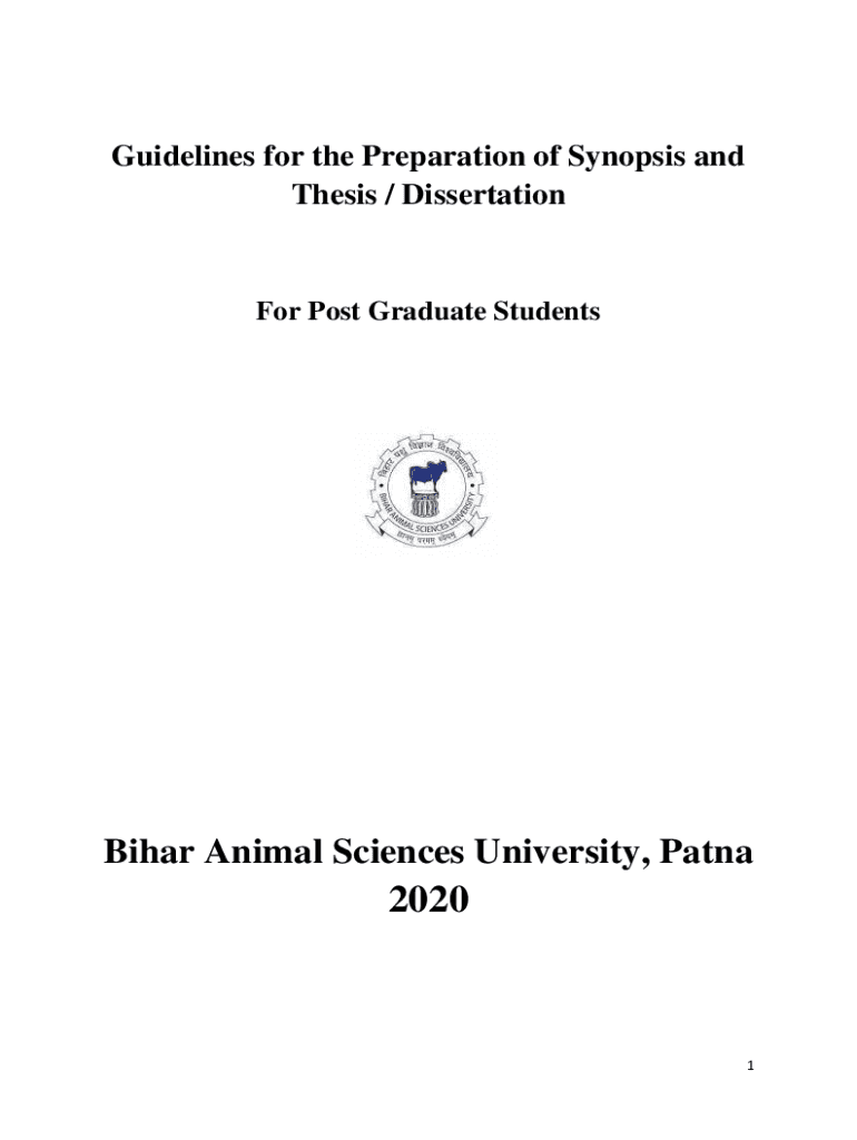 Fillable Online Guidelines for writing a research project synopsis or ...