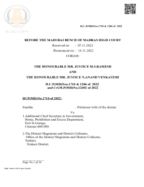 Fillable Online The Madras High Court's Judgment in Sunitha vs ...