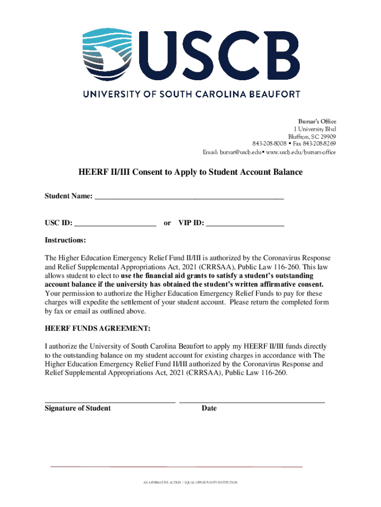 Fillable Online USC Beaufort - Bursar's OfficeUniversity of South Carolina Fax Email Print ...
