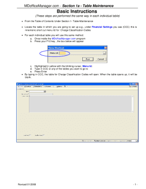Fillable Online Section 1a - Table Maintance.doc Fax Email Print ...