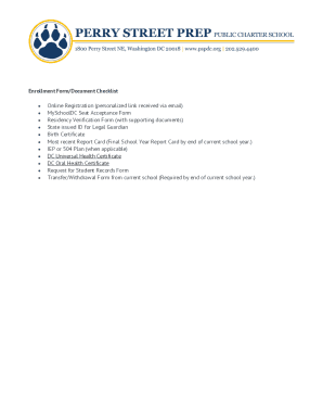 Fillable Online PSP Enrollment Forms v2 - DC PCSB Fax Email Print ...