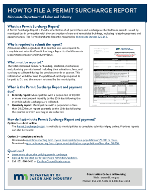 Fillable Online How to file a building permit surcharge report ...
