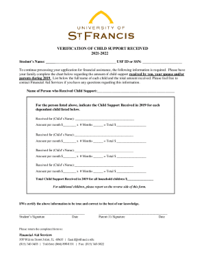Fillable Online 2021-2022 Child Support PAID Verification Form Fax ...