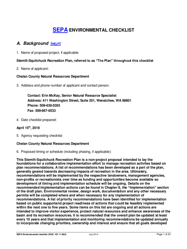 Fillable Online SEPA Checklist - City of Mount Vernon Fax Email Print ...