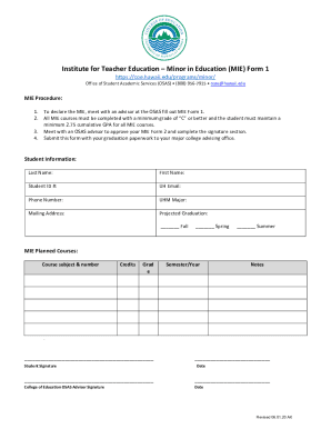 Fillable Online coe hawaii Institute for Teacher EducationMinor in ...