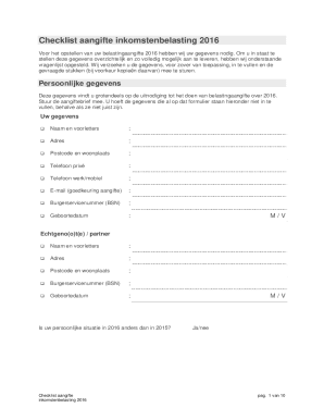 Invulbaar Online CHECKLIST. Aangifte inkomstenbelasting - PDF Free Download Faxnummer Email ...