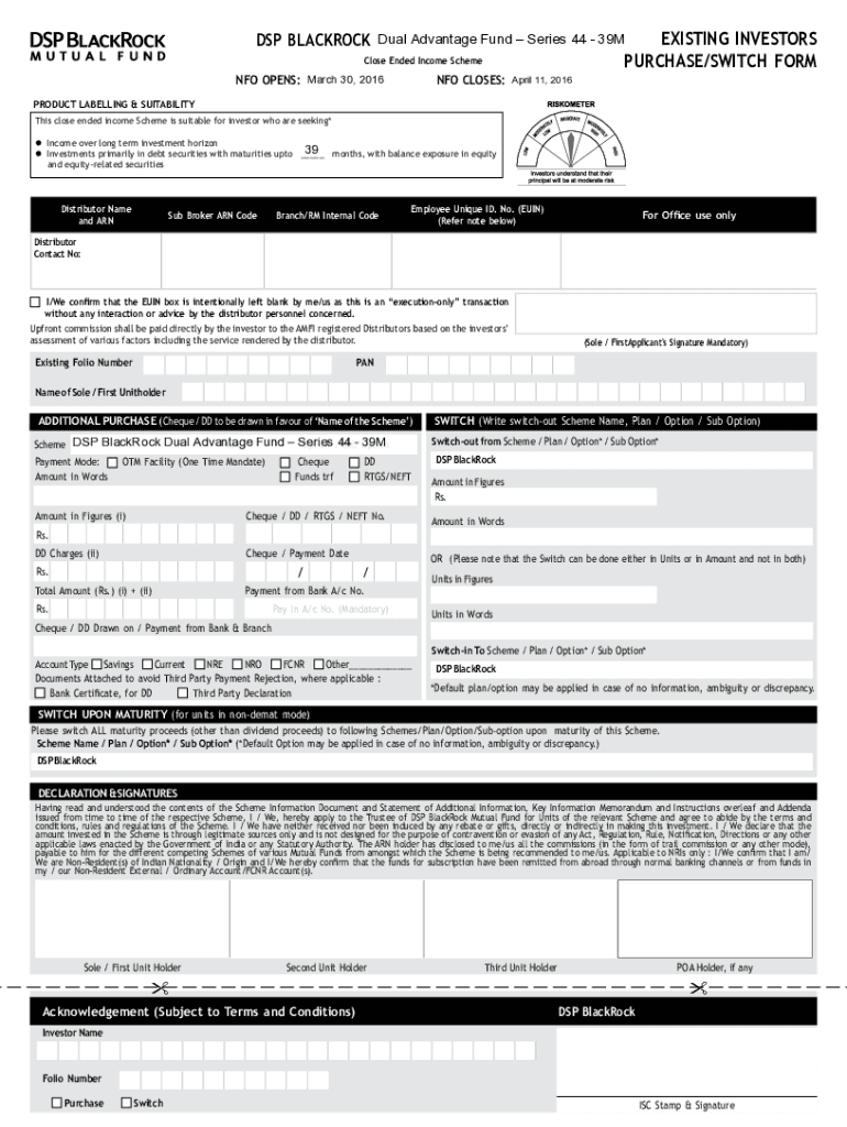 Fillable Online KIMDual Advantage FundSeries 44-39M - Application Form ...