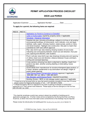 Fillable Online Application for Porch/Deck/Exterior Stairs Cover Sheet ...
