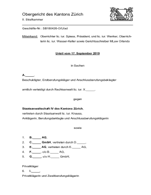 Ausfüllbar Online II. Strafkammer - Gerichte ZH Fax Email Drucken ...