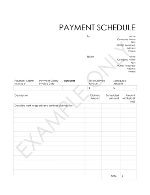 Fillable Online Billing and Payment Schedule Sample Clauses - Law ...
