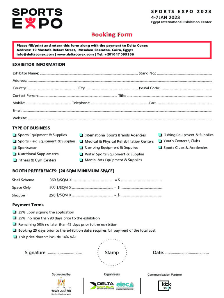 Fillable Online sports expo english Form New Fax Email Print - pdfFiller