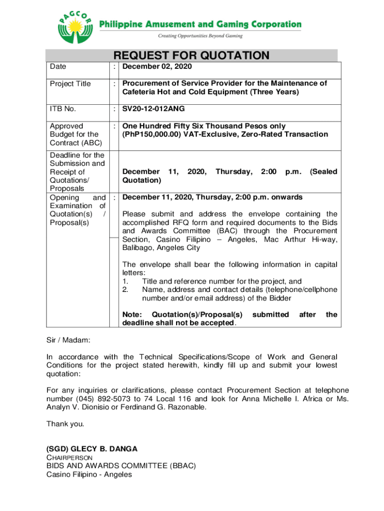 Fillable Online Bidding - PAGCOR Fax Email Print - pdfFiller
