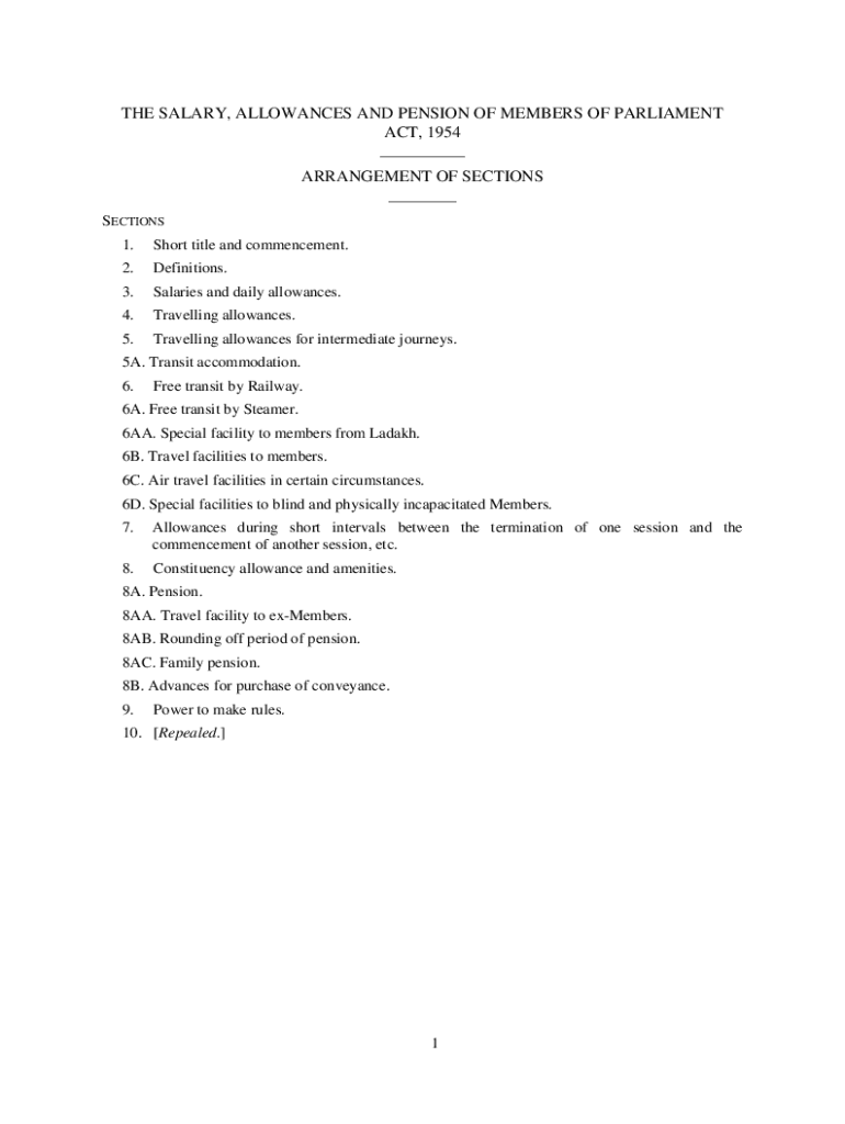 Fillable Online the salary, allowances and pension of members of ...