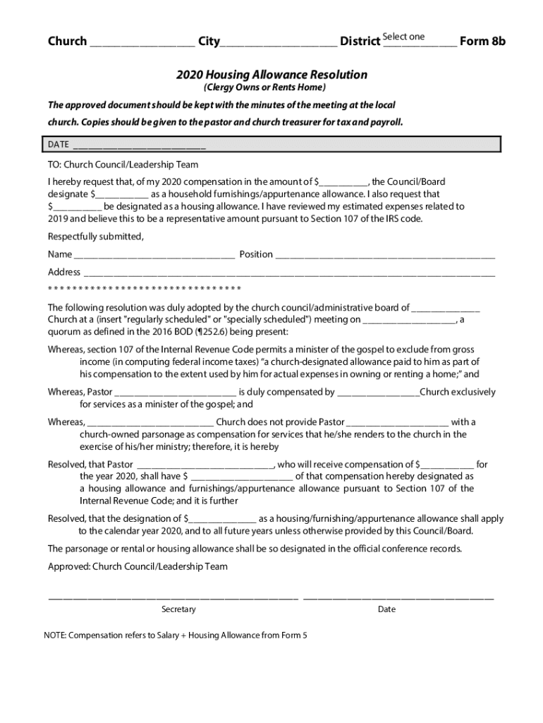 Fillable Online Clergy HousingPolicy Statement Fax Email Print - pdfFiller