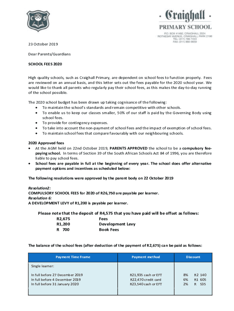 Fillable Online parents late payment of school fees and its implication ...