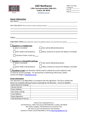 Fillable Online Donation Procurement Form Golf or Gala (002) Fax Email ...