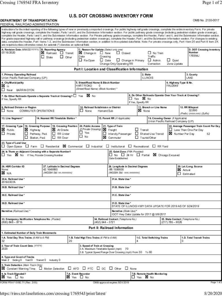 Fillable Online Crossing 176954J FRA Inventory Fax Email Print - pdfFiller