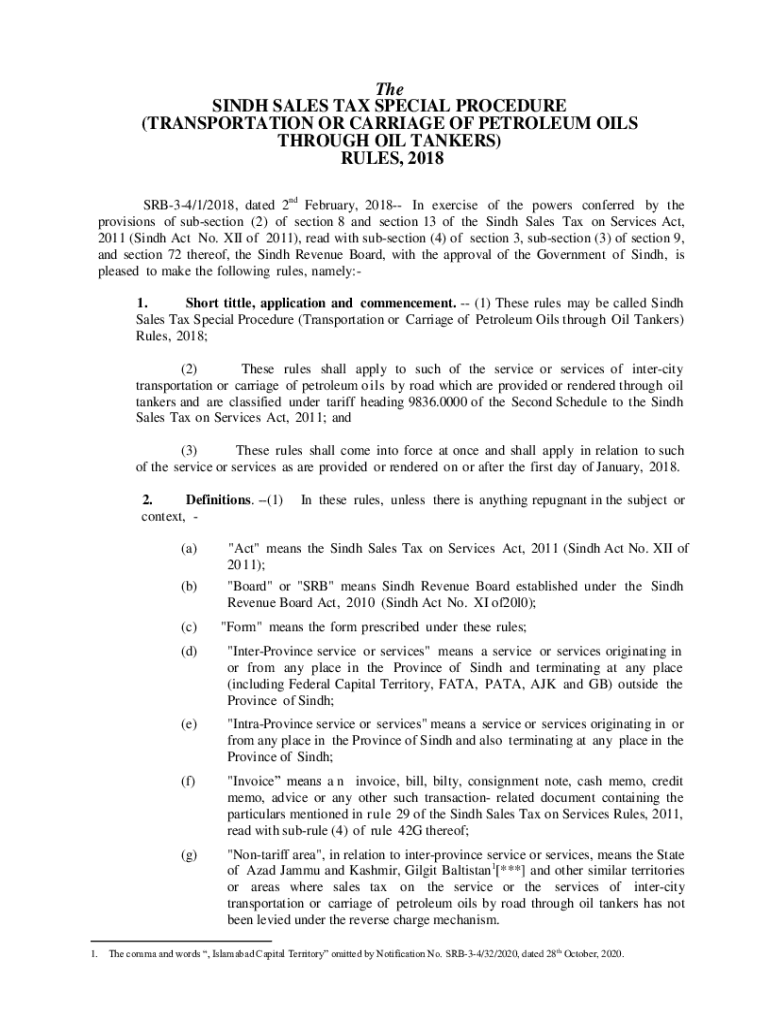 Fillable Online The SINDH SALES TAX SPECIAL PROCEDURE ... Fax Email ...