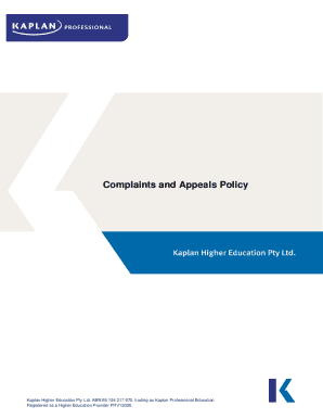 Fillable Online International Student Transfer - Policy - Kaplan Business School Fax Email Print ...