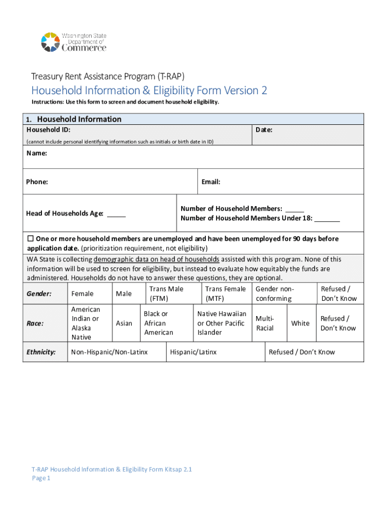 Fillable Online T-RAP Rent Payment Agreement Form - Version 4 Fax Email ...