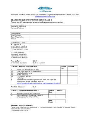 Fillable Online CON29 Request Form 139kb pdf Fax Email Print - pdfFiller